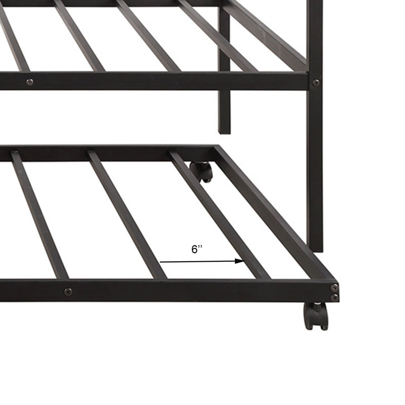 Ebern Designs Valdina Twin Steel Daybed with Trundle | Wayfair